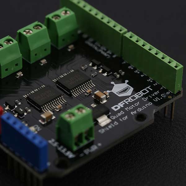 四路电机驱动板兼容Arduino-IO 扩展板-DFRobot创客商城